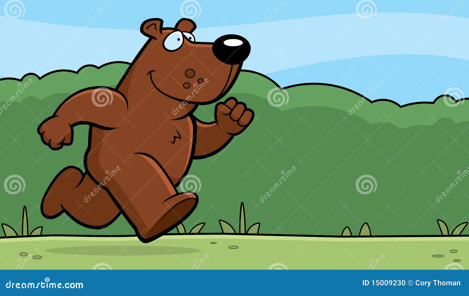 Bear Running stock vector. Illustration of cartoon, park - 15009230