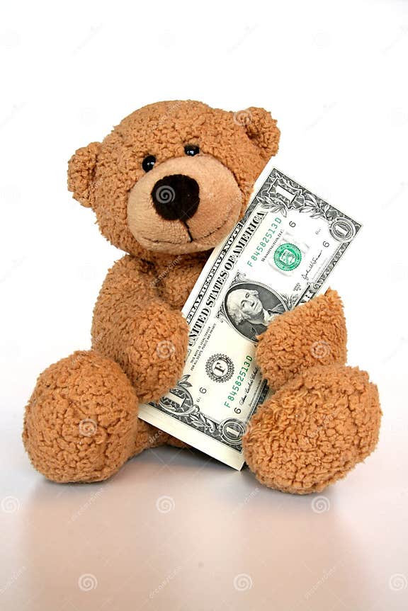 Bear saving money stock photo. Image of bill, child, dollar - 8229454