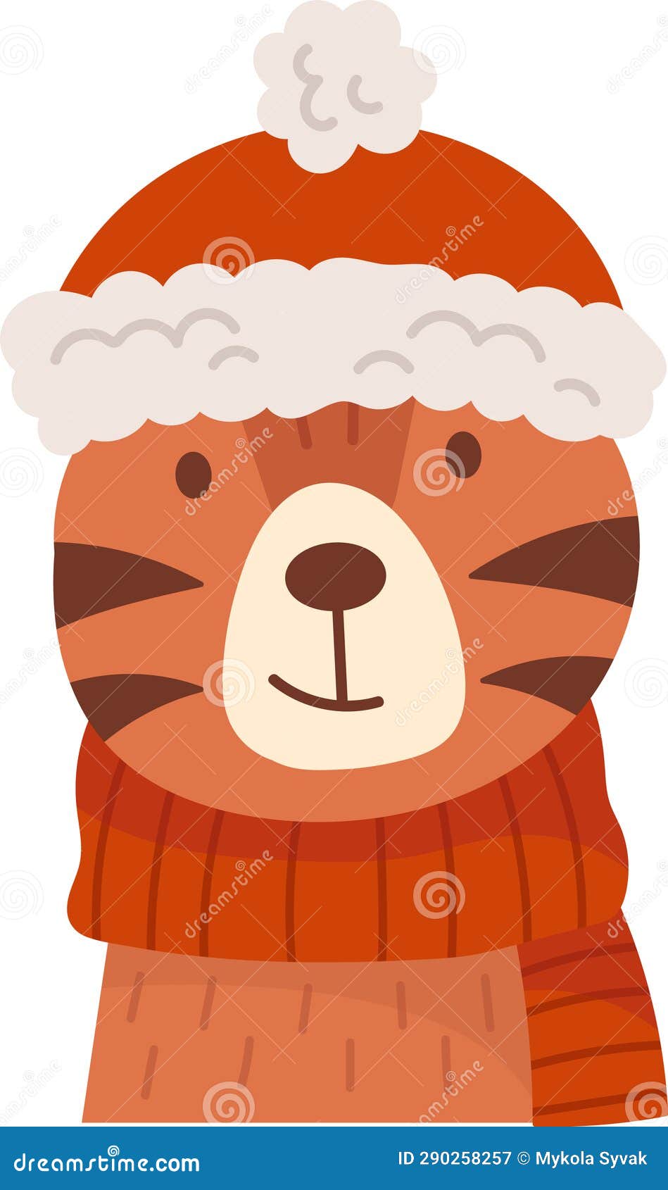 Bear with Scarf and Hat stock illustration. Illustration of winter ...