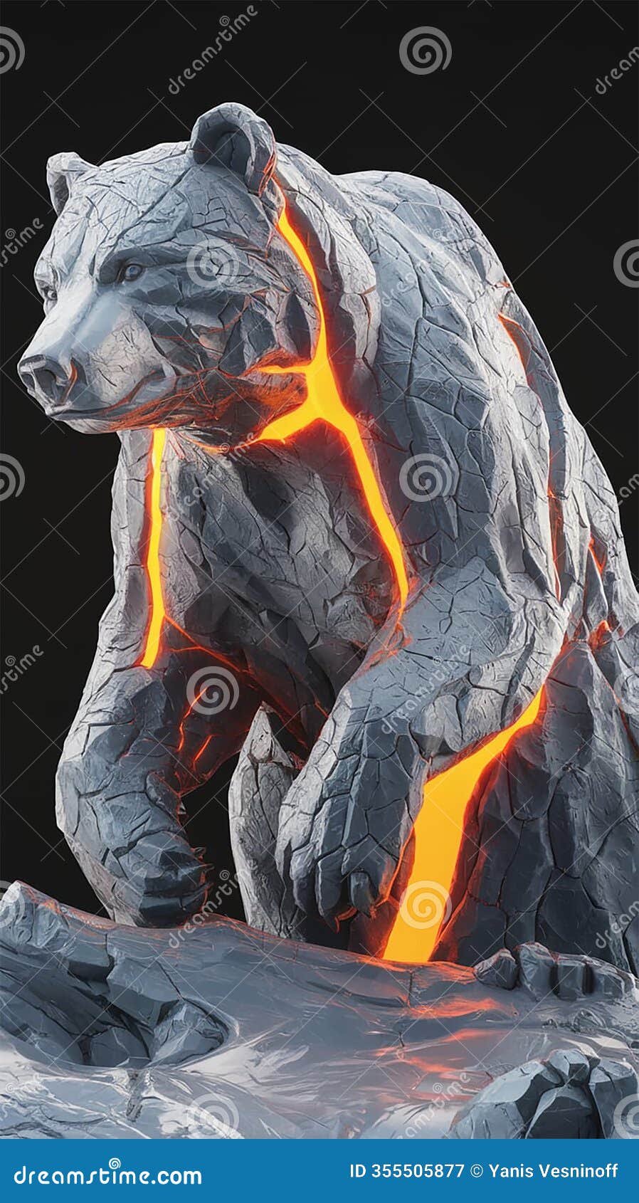 A Bear Sculpted from a Harmonious Combination of Cold, Unbending Stone ...