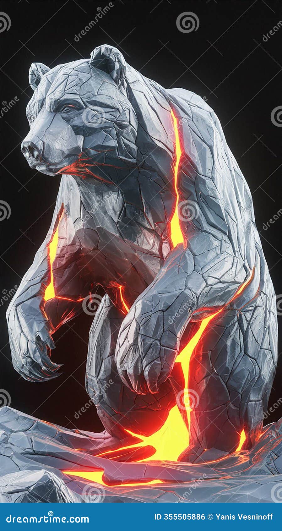 A Bear Sculpted from a Harmonious Combination of Cold, Unbending Stone ...