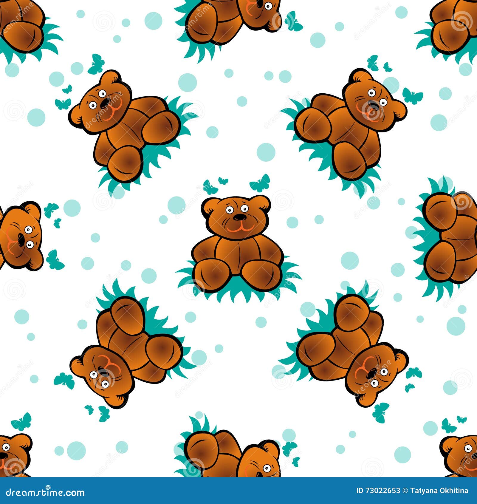 Bear seamless pattern stock vector. Illustration of childhood - 73022653