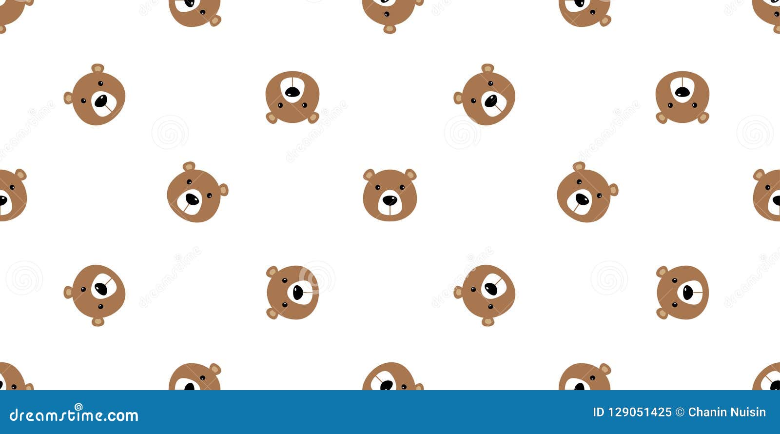 Bear Seamless Vector Pattern Polar Bear Panda Teddy Isolated Background ...