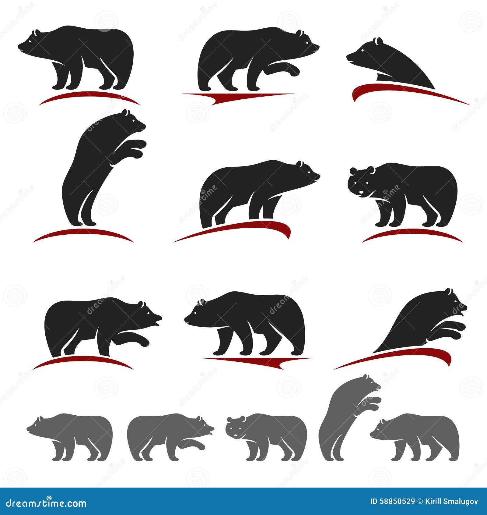 Bear set. Vector stock vector. Illustration of sticker - 58850529