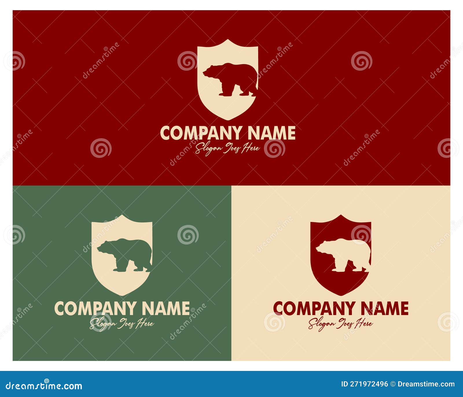 Bear and Shield Logo Set. Premium Vector Design. Appear with Several Color Choices Stock ...