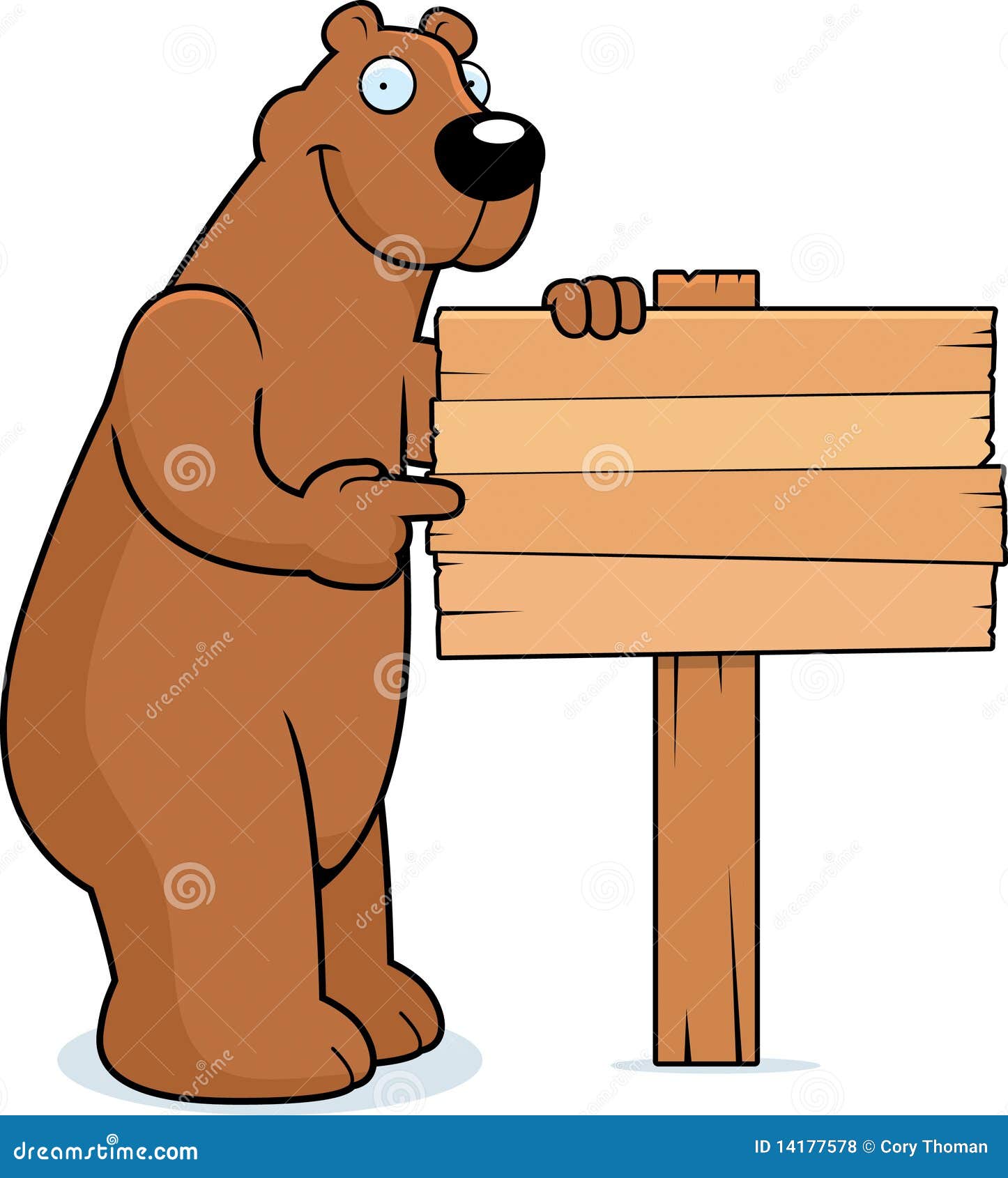 Bear Sign stock vector. Illustration of animal, wood - 14177578