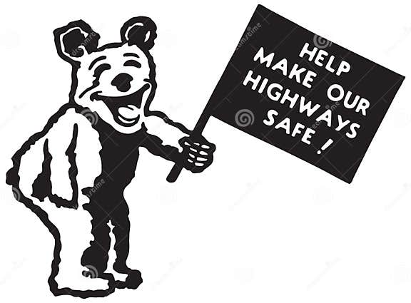 Bear with Sign stock illustration. Illustration of classic - 141922714