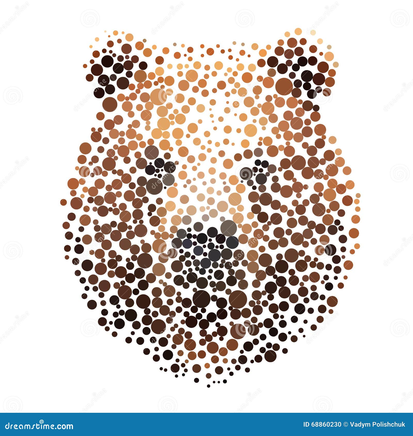 Bear Silhouette Consisting of Circle. Stock Vector - Illustration of ...