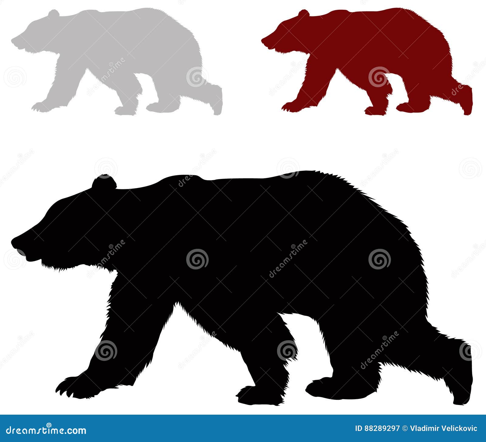 Bear silhouette stock vector. Illustration of fauna, animals - 88289297