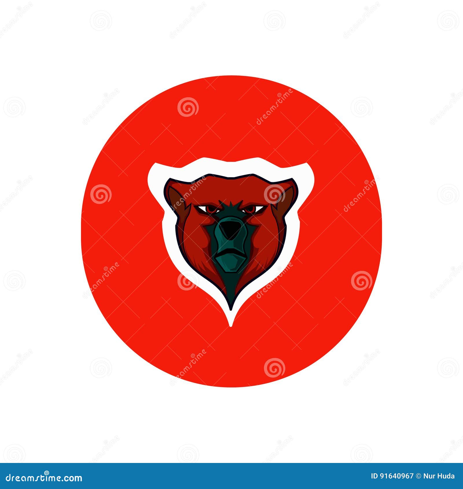 Bear simple icon stock vector. Illustration of danger - 91640967