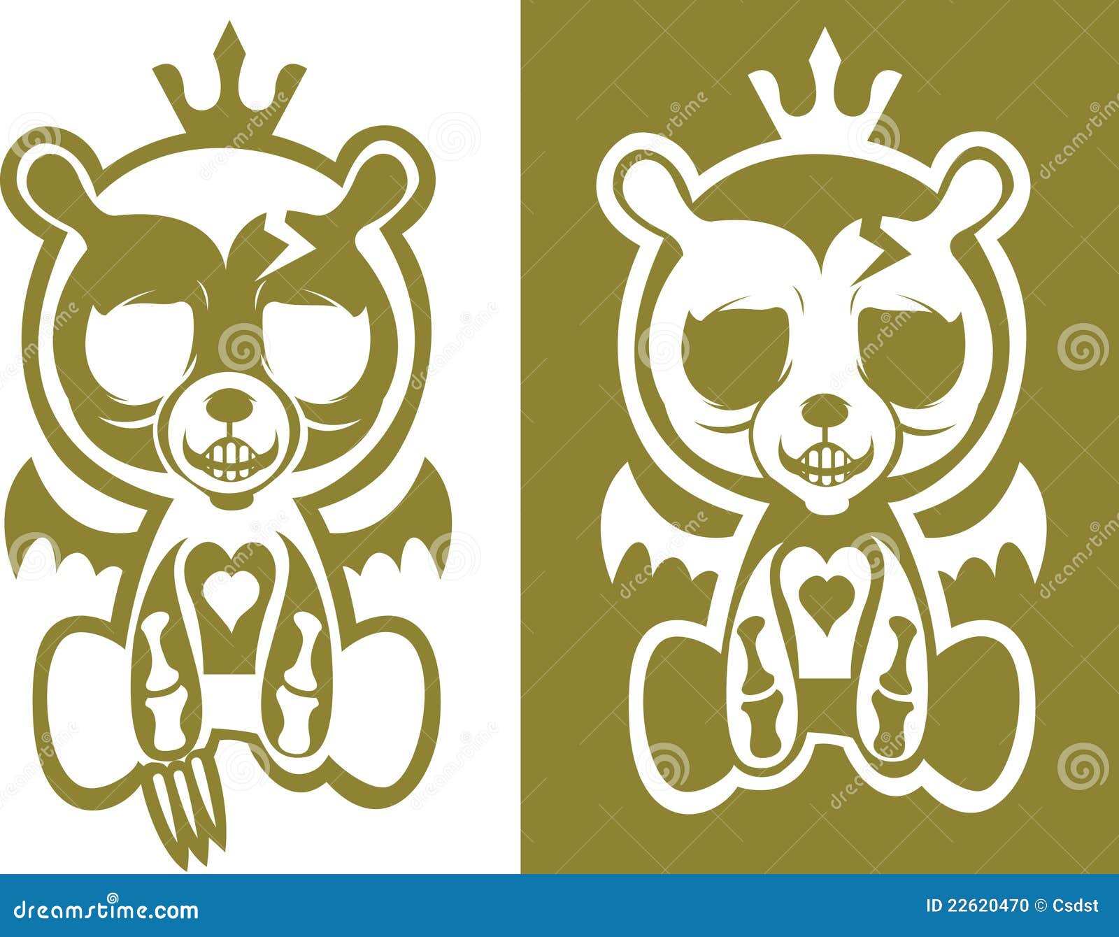 Bear skull stock vector. Illustration of abstract, wing - 22620470