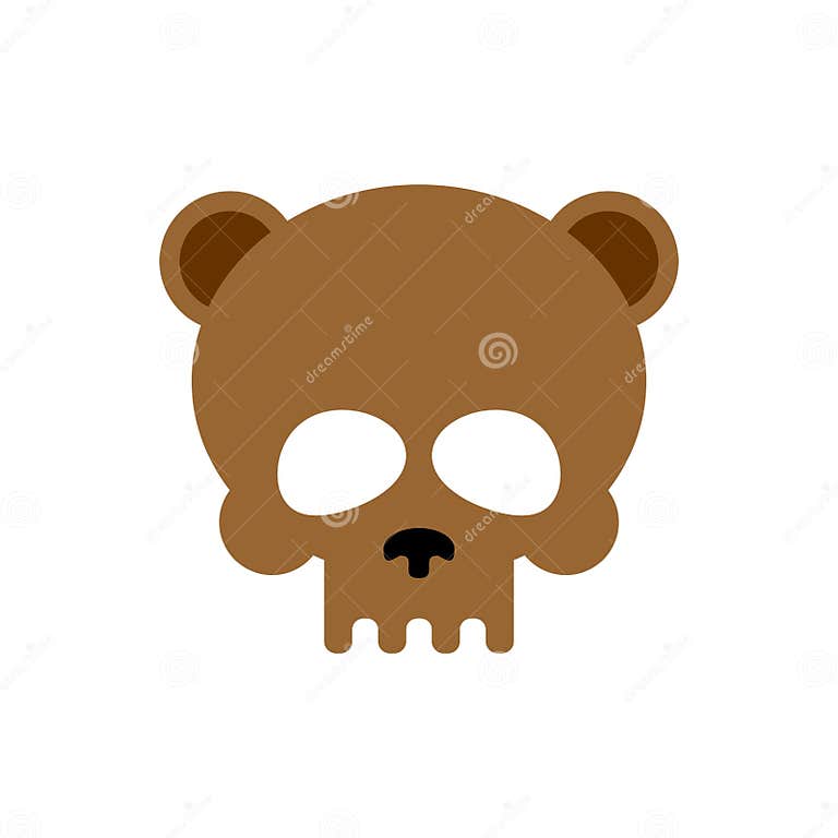 Bear Skull Isolated. Brown Bears Skeleton Head Stock Vector ...
