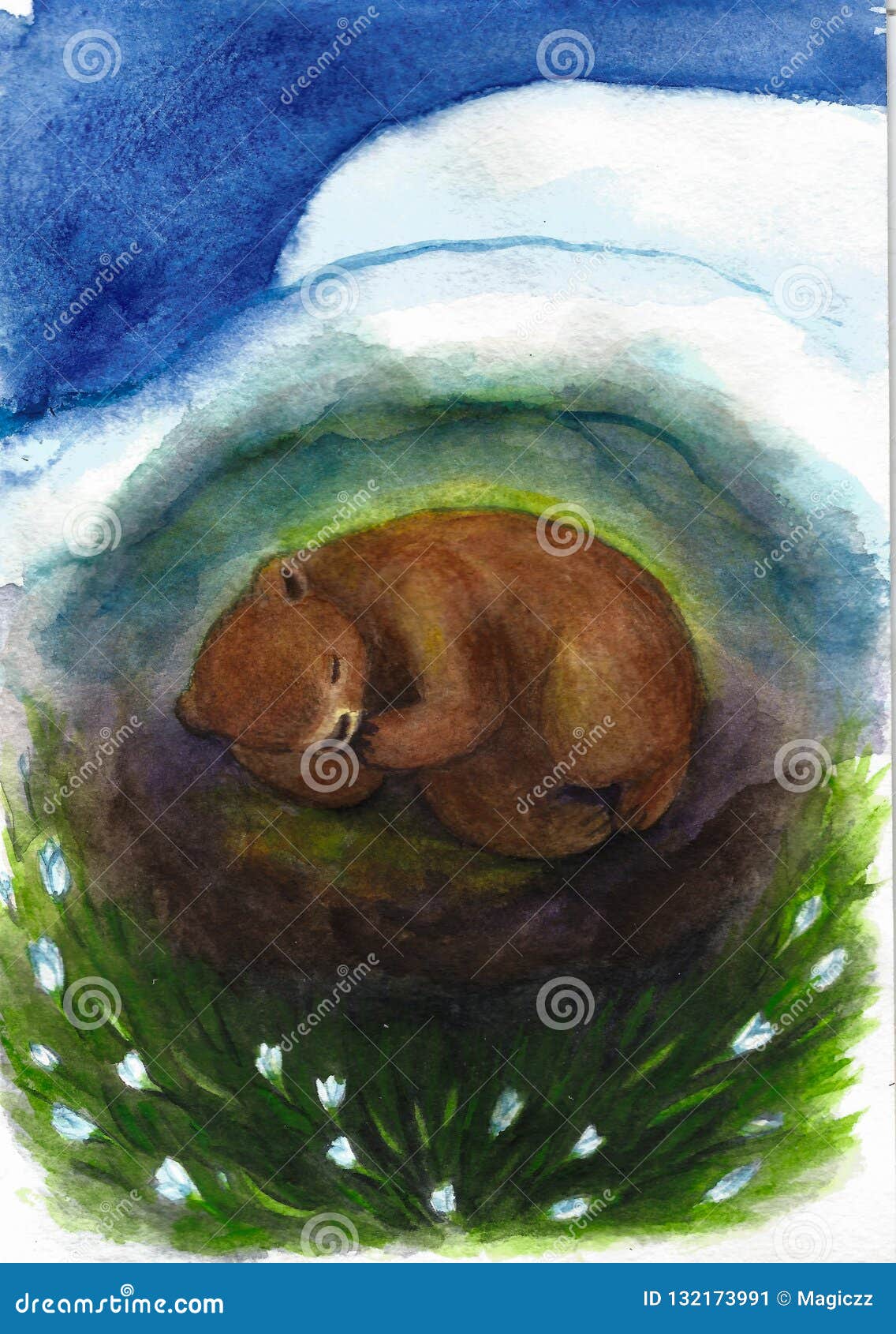 Hibernating Bear Royalty-Free Cartoon | CartoonDealer.com #21862505