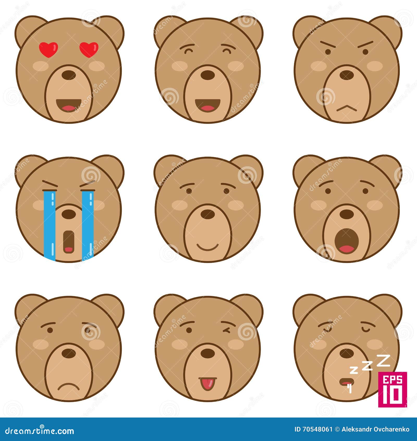Animals Emotions Icons Vector Set. Cartoon Vector | CartoonDealer.com ...