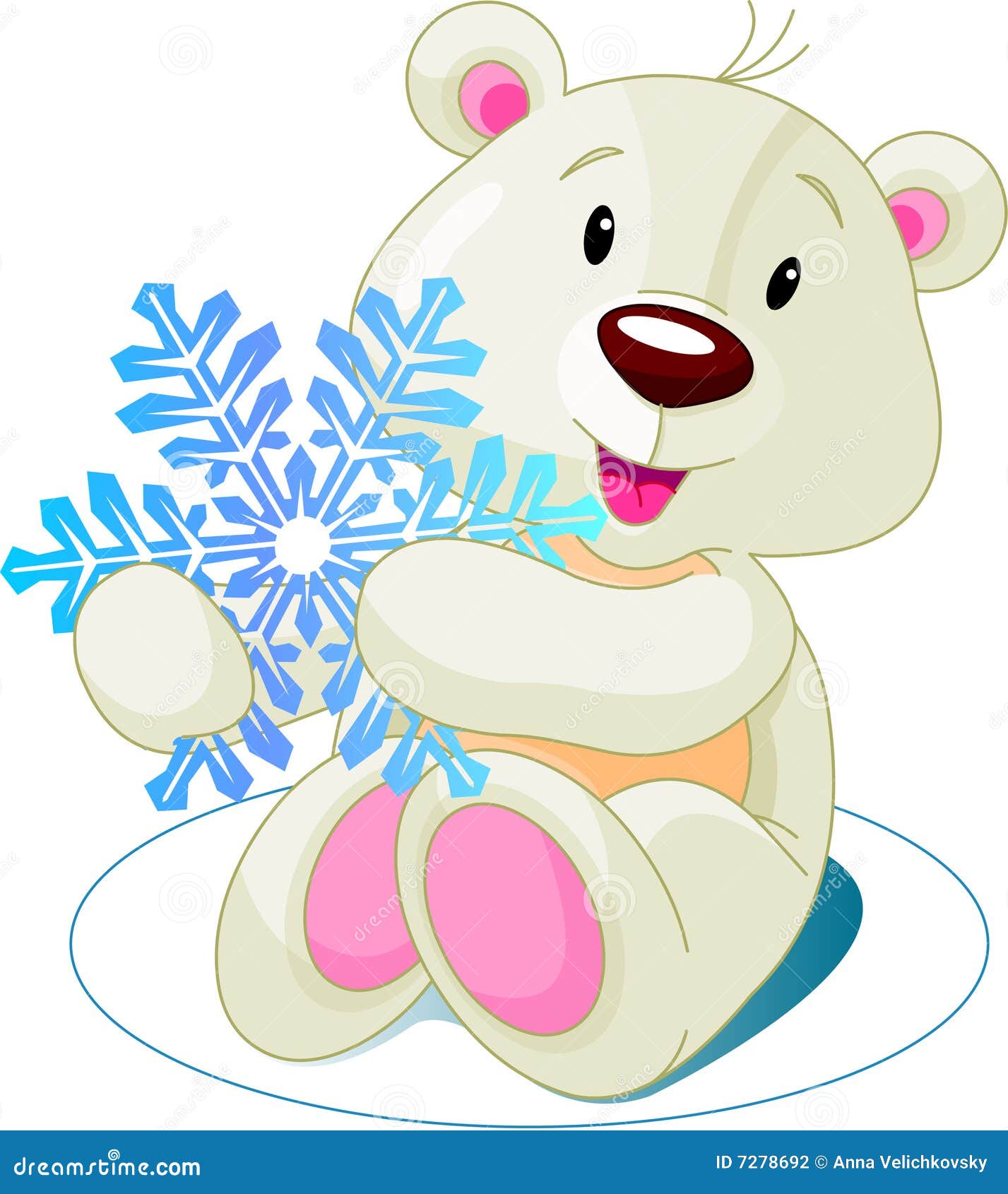 Bear_snow stock vector. Illustration of xmas, snowflake - 7278692