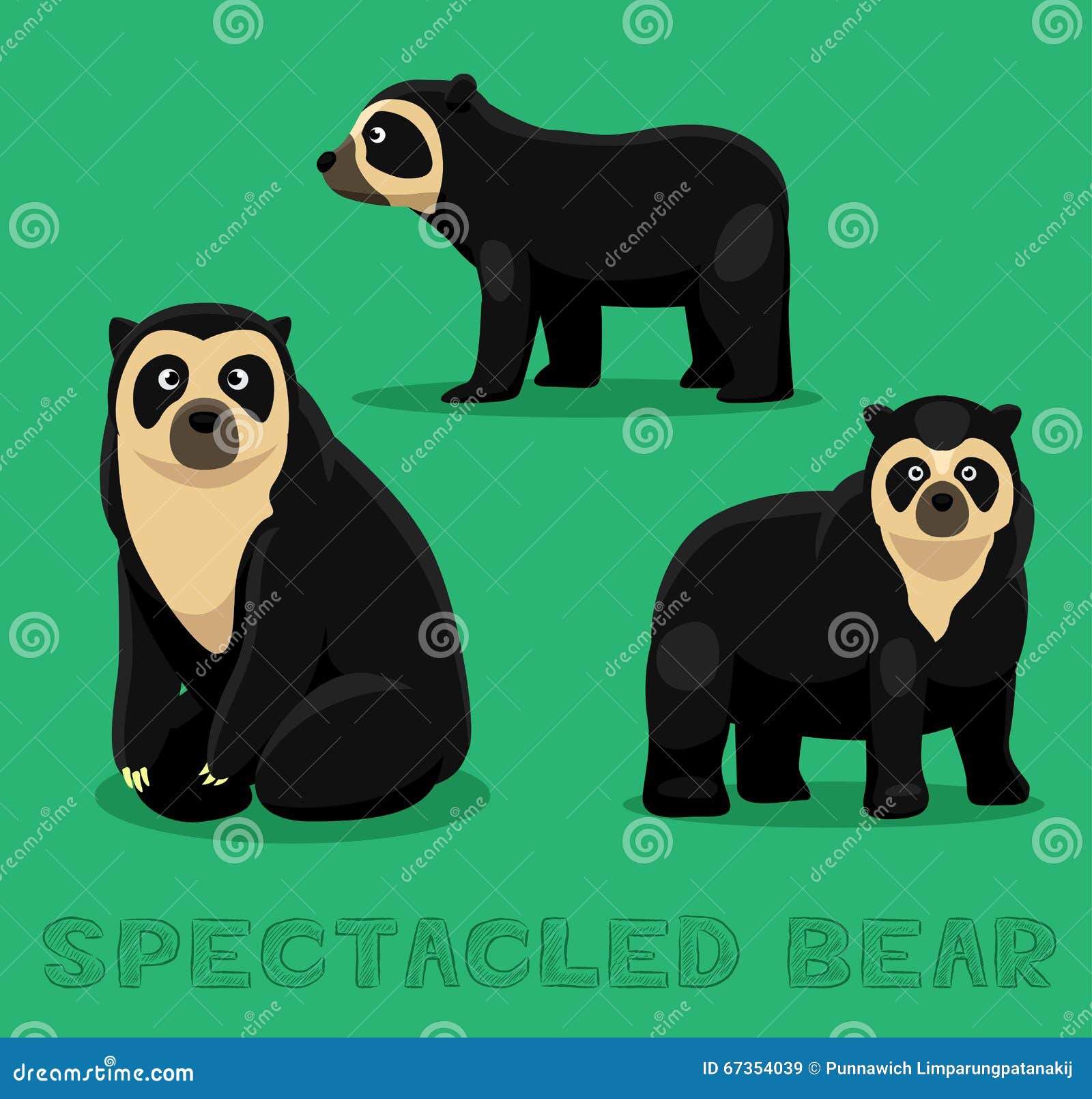 Bear Spectacled Bear Cartoon Vector Illustration Stock Vector ...