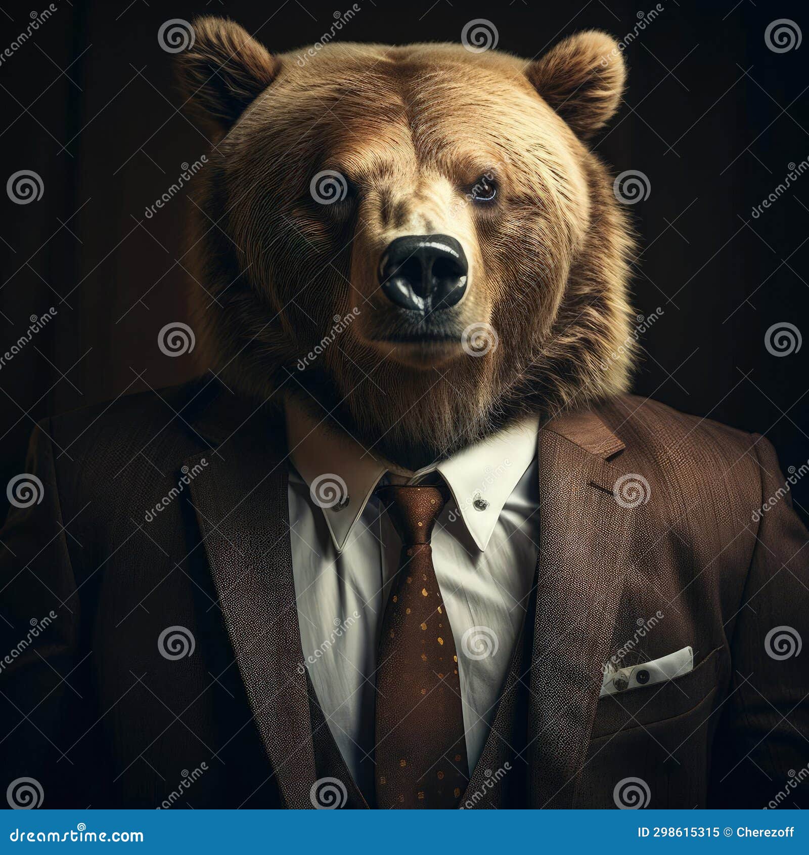 Bear in suit with tie stock image. Image of formal, animal - 298615315