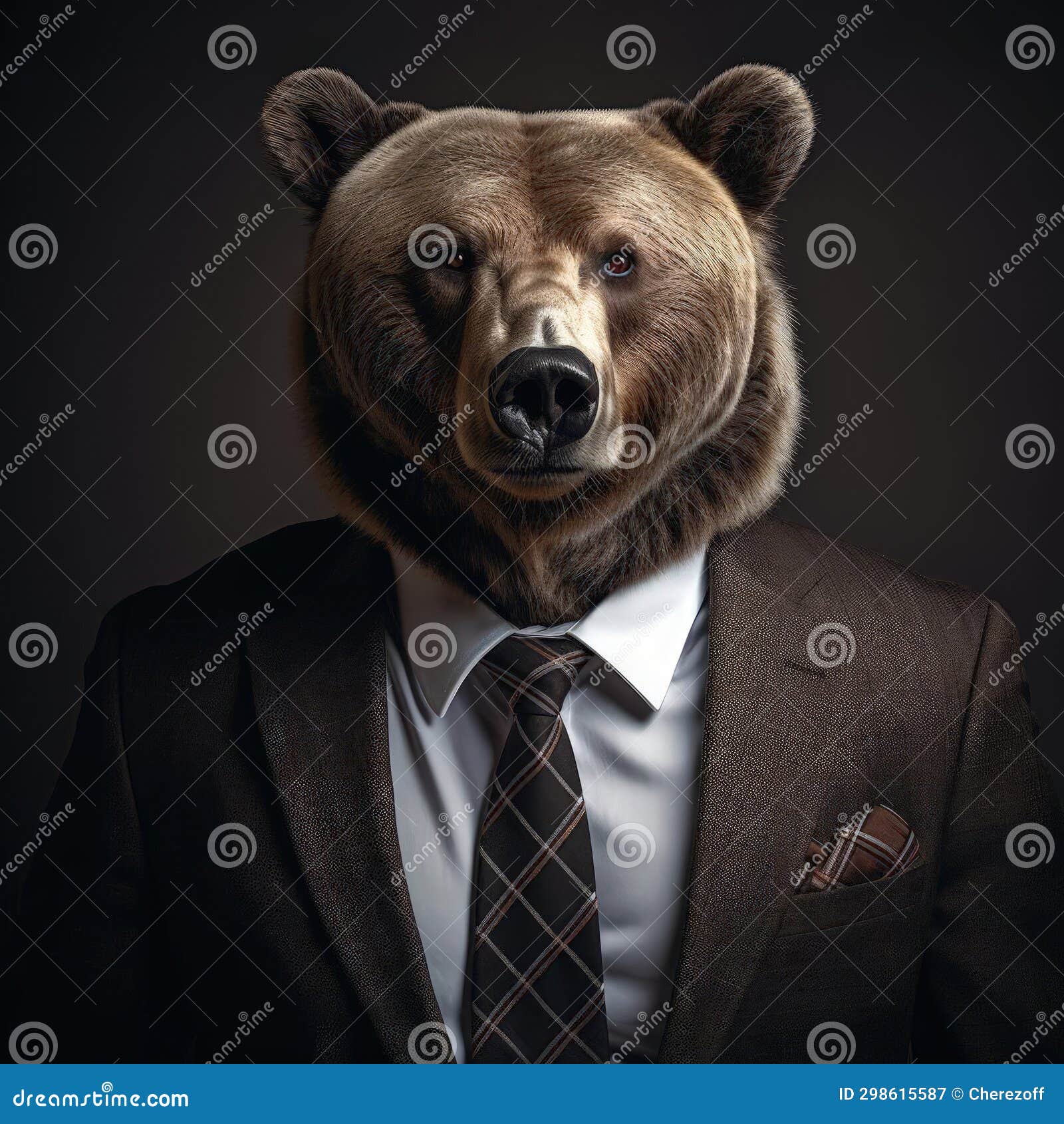 Bear in suit with tie stock image. Image of fashion - 298615587