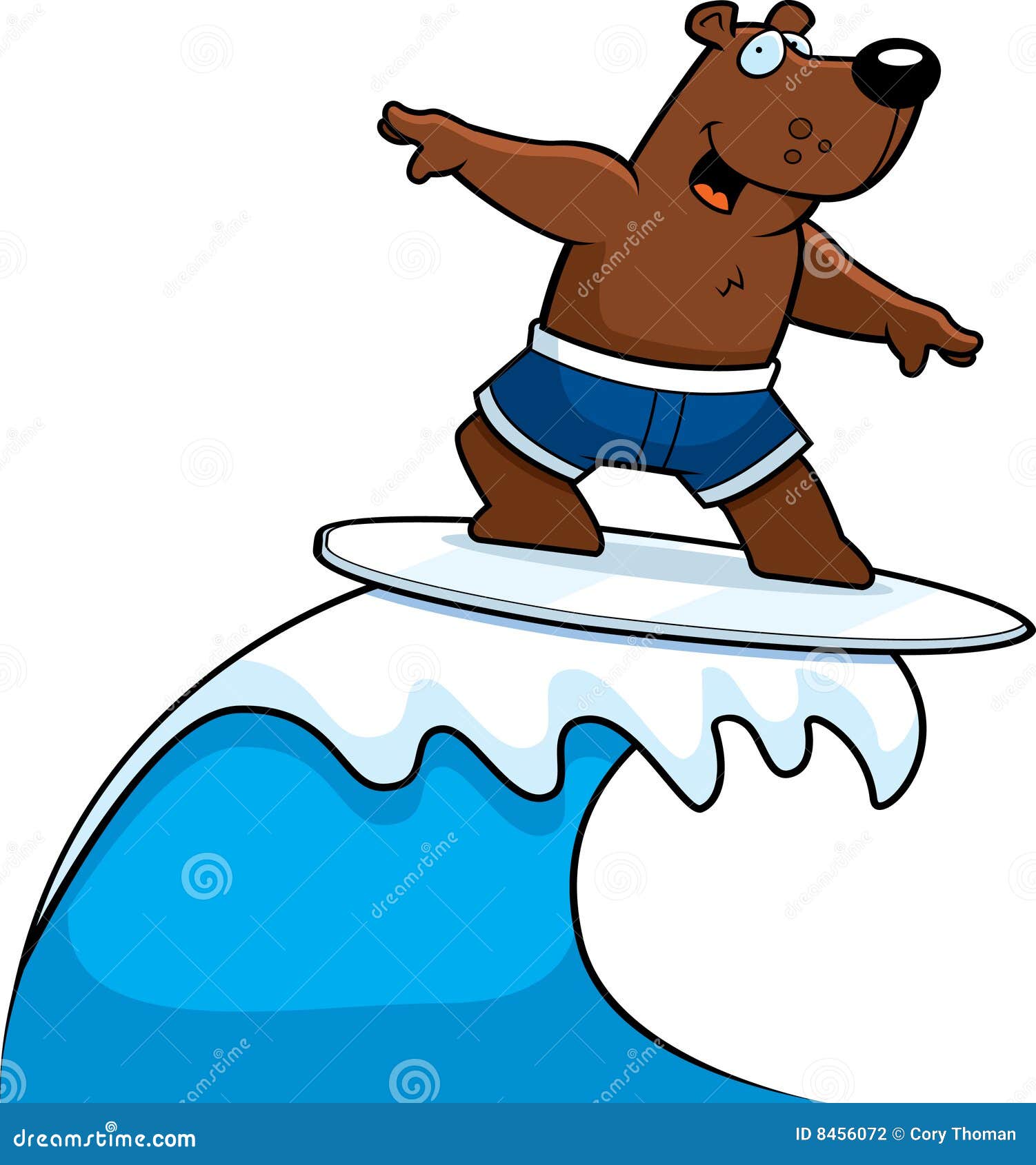 Bear Surfing stock vector. Illustration of surf, wildlife - 8456072