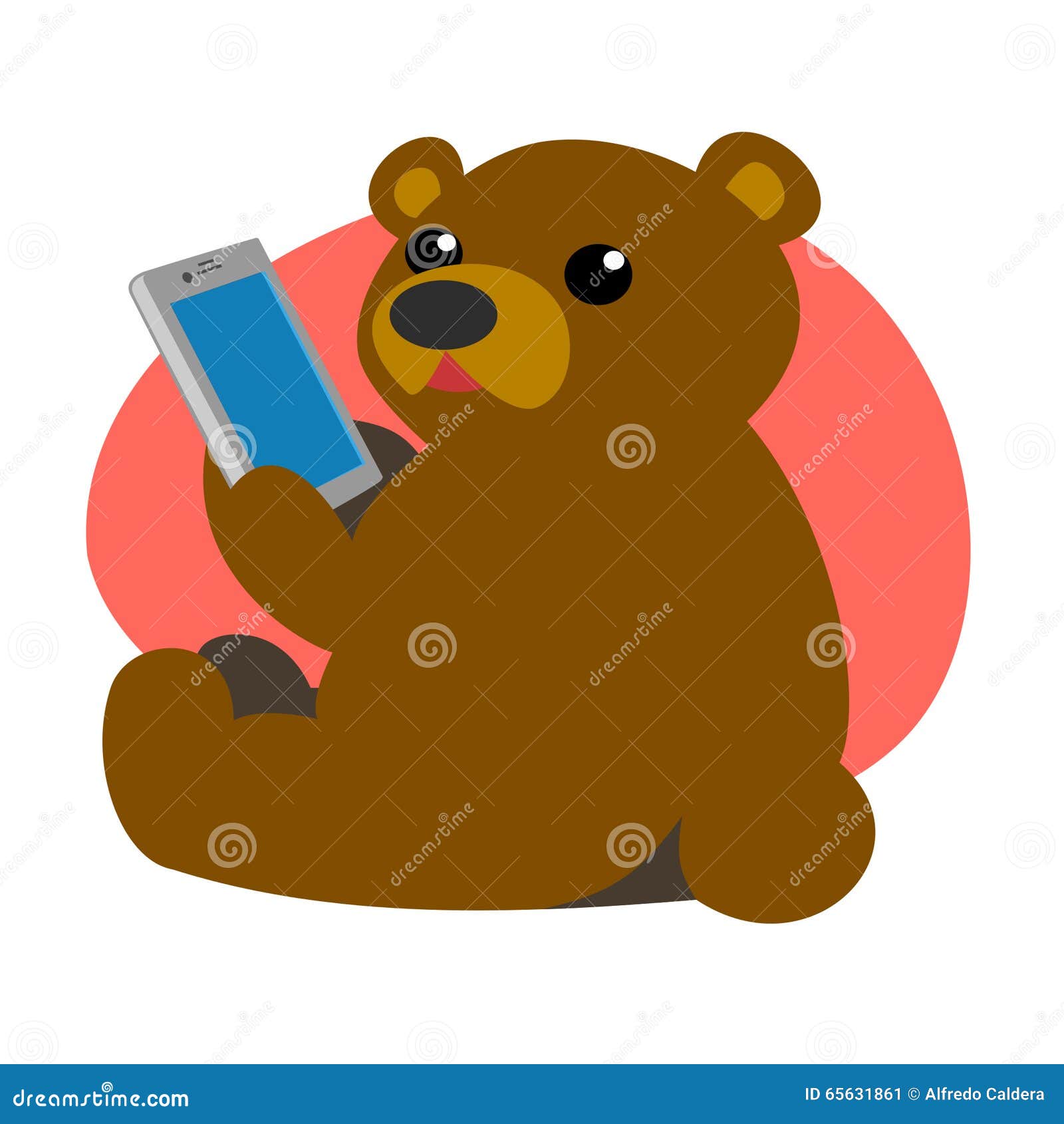 Bear with a tablet stock vector. Illustration of cartoon - 65631861