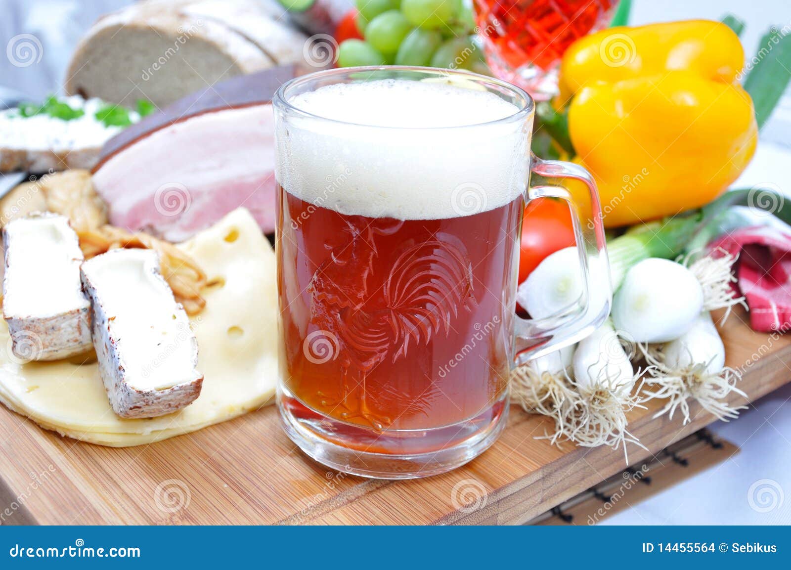 Bear and Tasty Bacon with Cheese and Vegetable Stock Photo - Image of ...