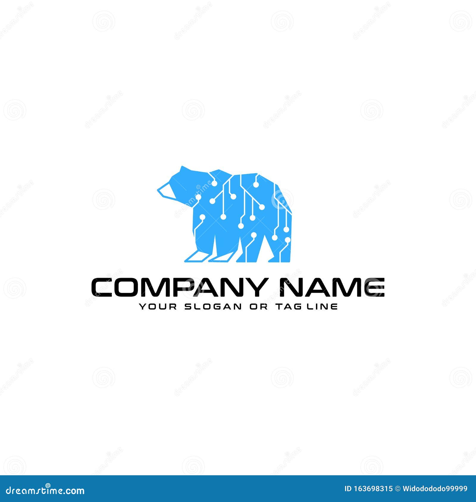 Bear Technology Logo Design Vector Stock Vector - Illustration of vector, digital: 163698315
