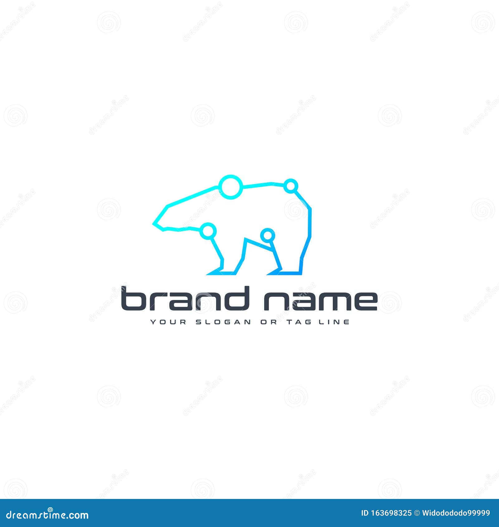 Bear Technology Logo Design Vector Stock Vector - Illustration of digital, logos: 163698325