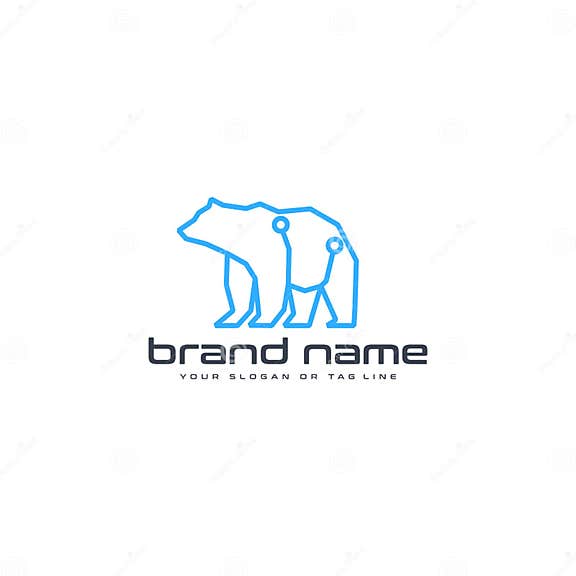 Bear Technology Logo Design Vector Stock Vector - Illustration of ...