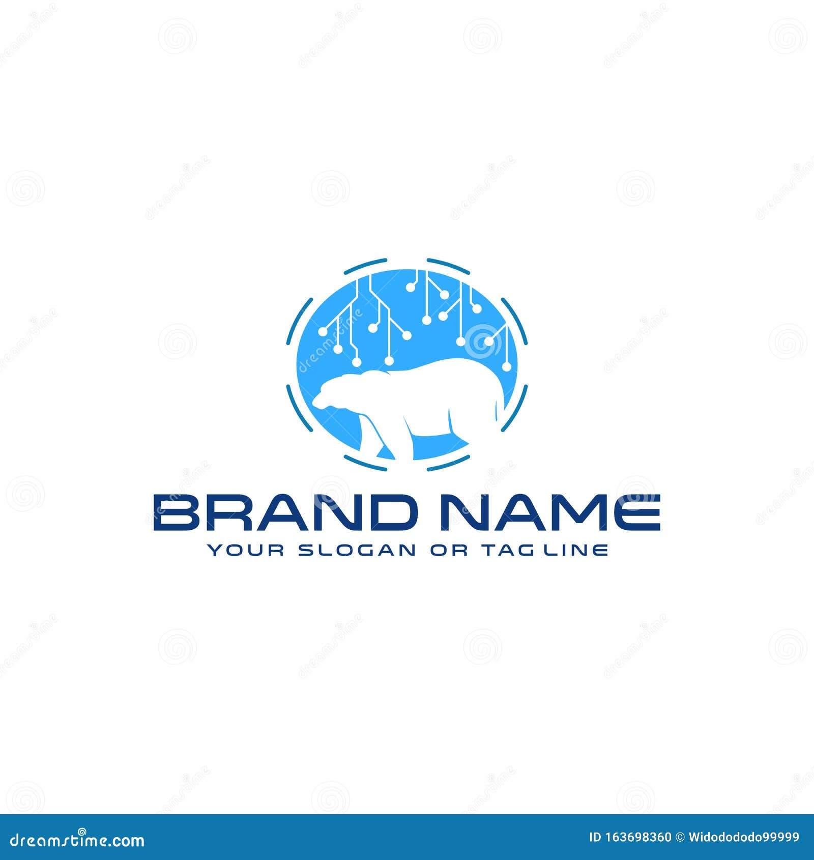 Bear Technology Logo Design Vector Stock Vector - Illustration of modern, connect: 163698360
