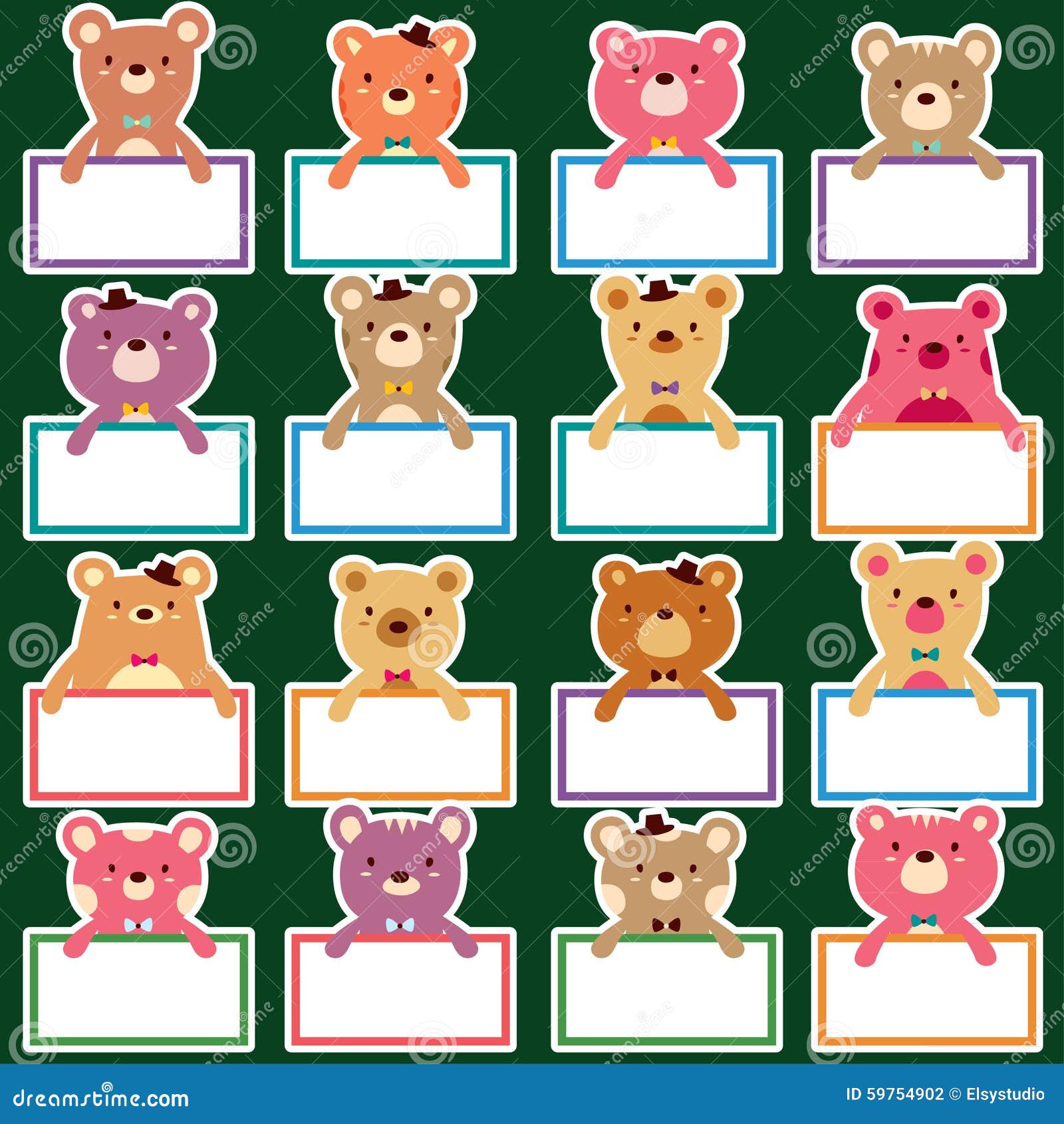 Bear text boards set stock vector. Illustration of isolated - 59754902