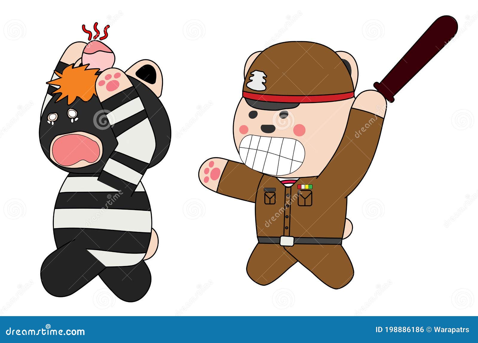 Bear Policeman. Wild Animal Police Form. Cap And Body Armor. Grizzly In ...