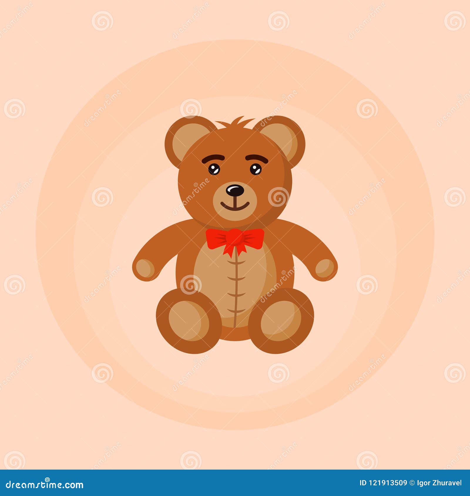Bear Toy Colored Vector Cartoon Illustration Stock Vector ...