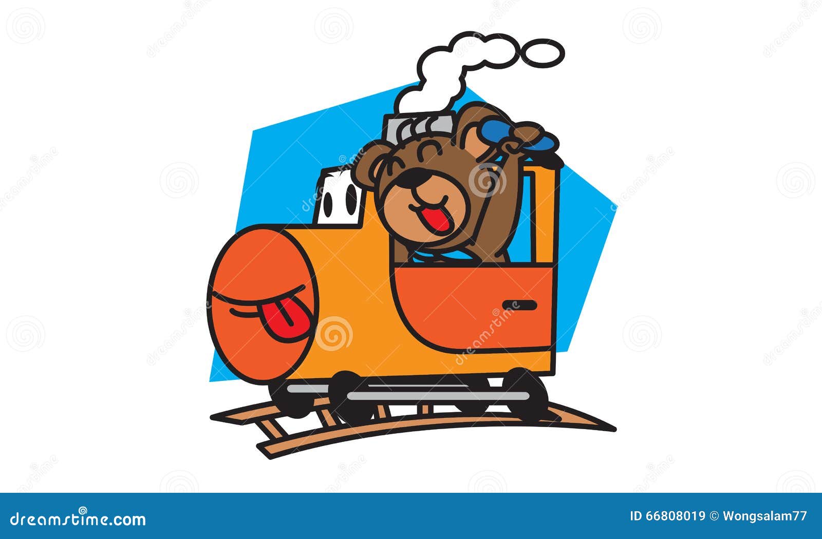 Bear and Train stock vector. Illustration of transport - 66808019