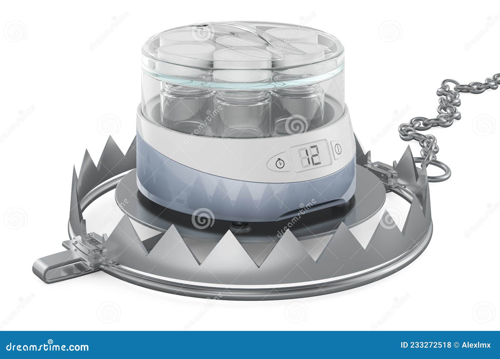 Automatic Trap With A Harpoon Isolated On White Background. Vector ...