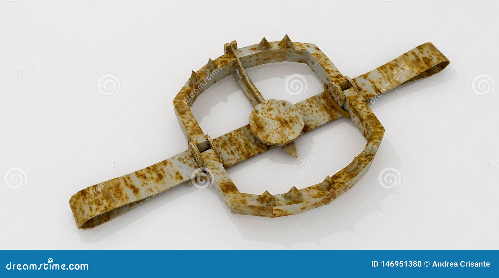 Bear Trap Isolated on White Stock Illustration - Illustration of cruel ...