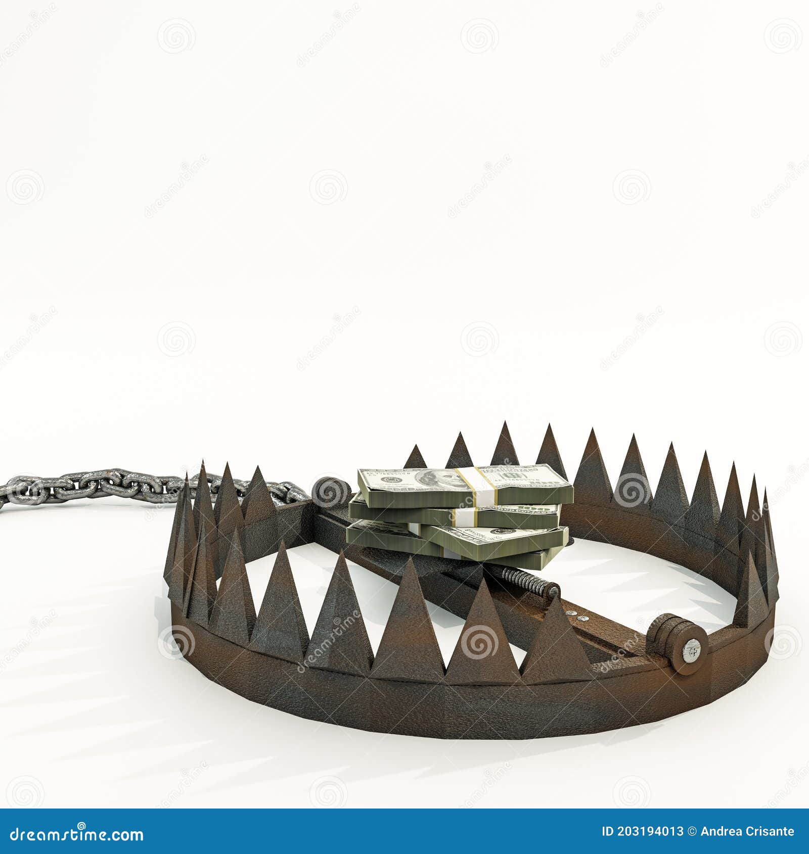 Bear Trap Isolated on White Stock Illustration - Illustration of hunter ...