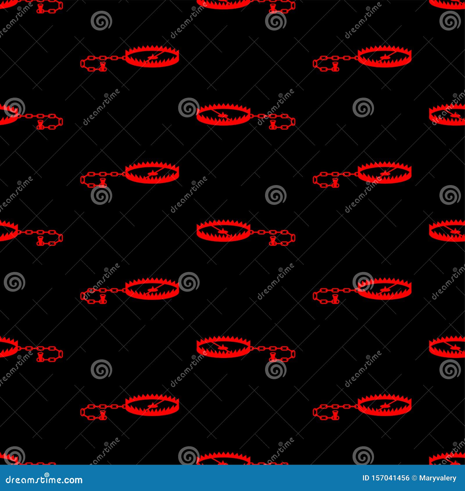 Bear Trap Pattern Seamless. Metal Animal Mantrap Background Stock ...