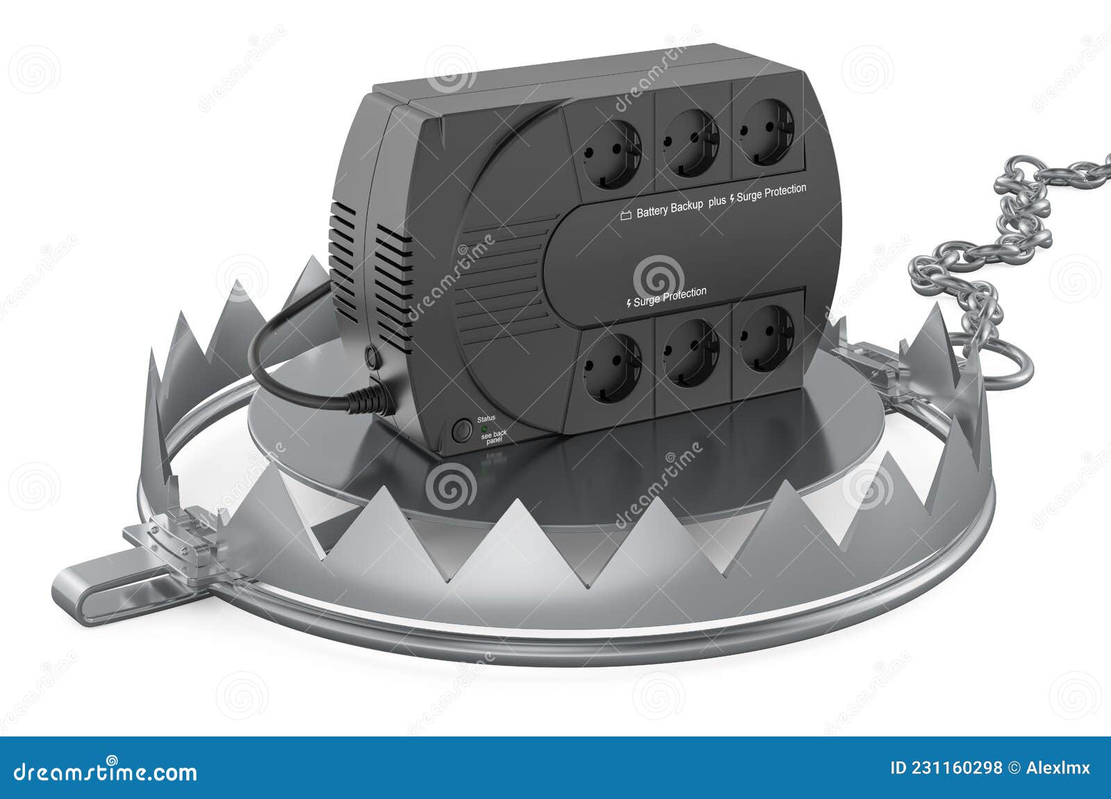 Uninterruptible Power Supply UPS With Green Checkmark Stands Out. 3D ...