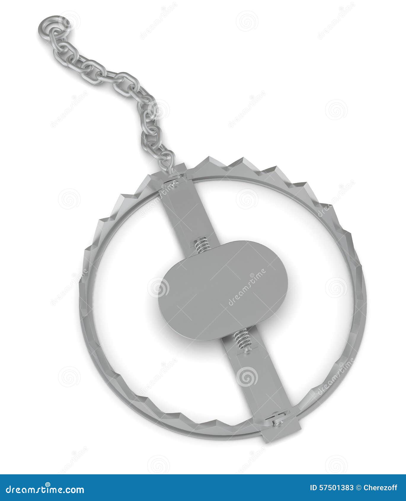 Bear Trap on White, Top View Stock Image - Image of deadfall, catch ...