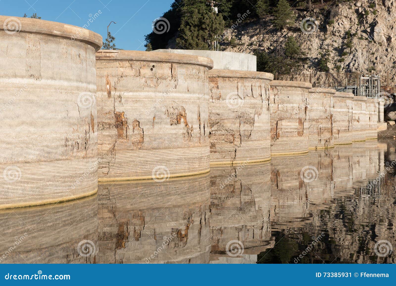 Bear Valley Dam Multiple Arch Type on Bear Lake, CA. Stock Image ...