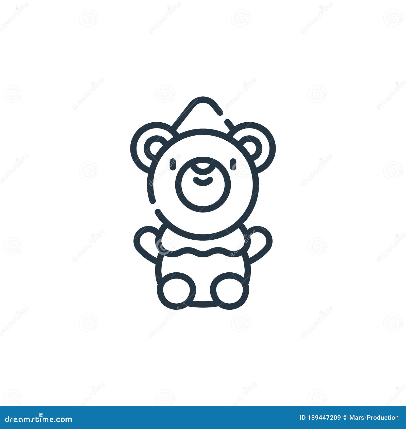 Bear Vector Icon Isolated on White Background. Outline, Thin Line Bear ...