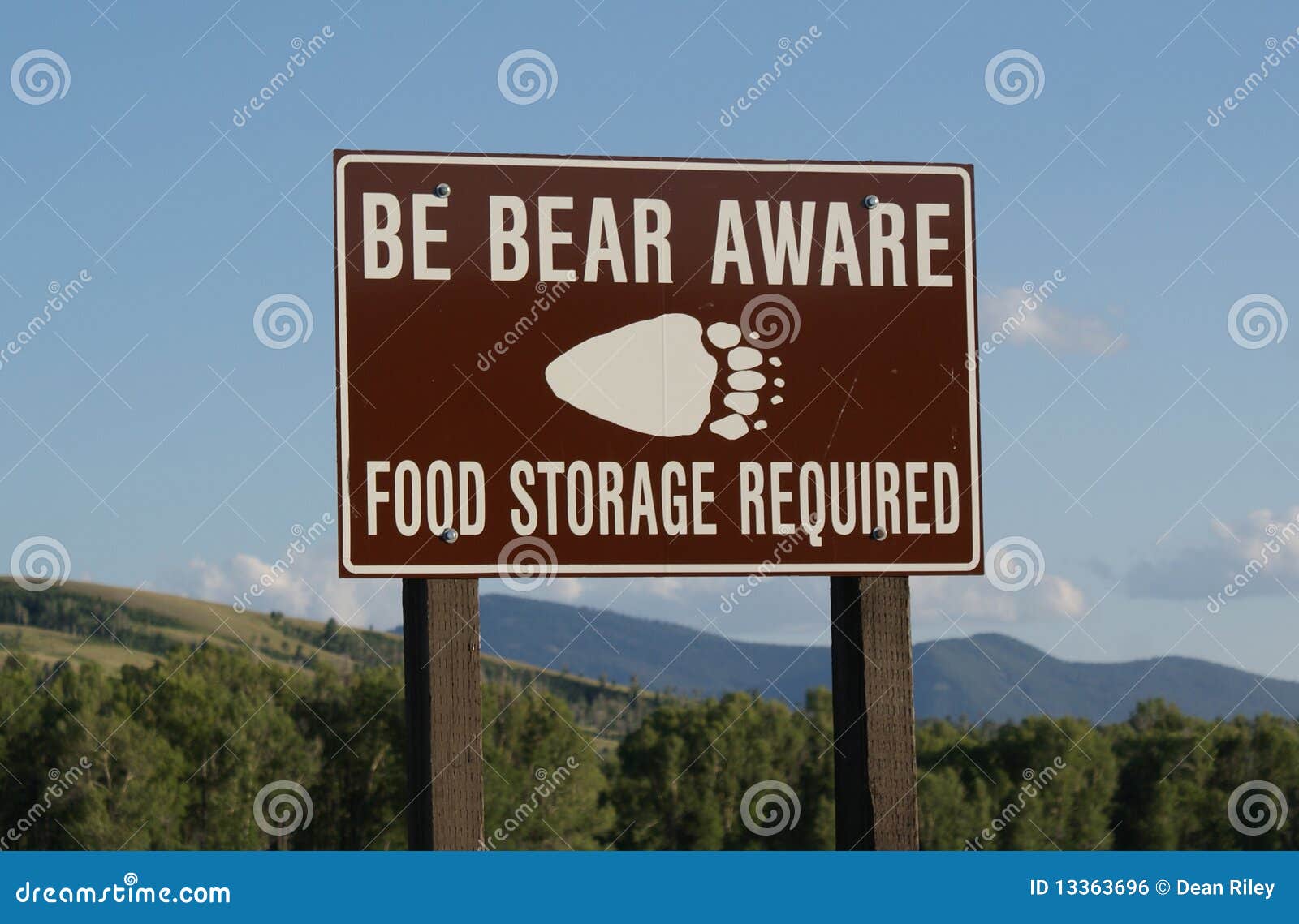 Bear Warning Sign stock photo. Image of mountains, park - 13363696