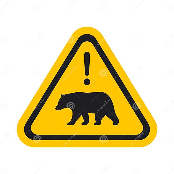 The Bear Warning Sign. Isolated Vector Illustration Stock Vector ...