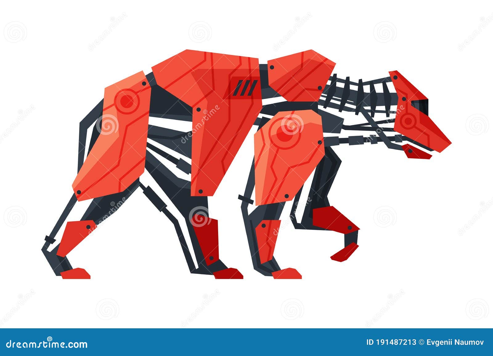 Dog Pet Animal Robot, Artificial Intelligence Robotic Creature Vector ...