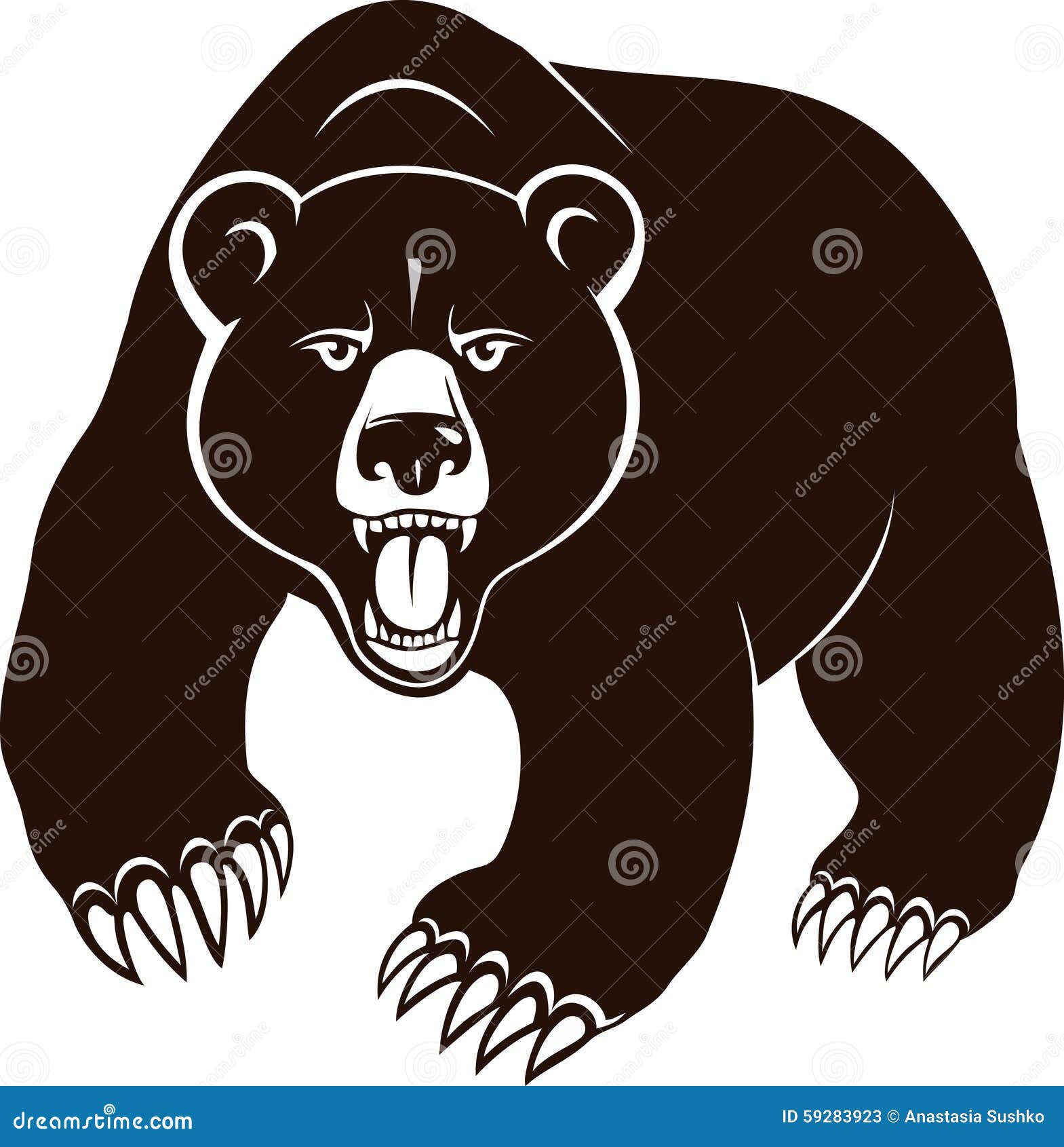 Bear stock vector. Illustration of vector, icon, mascot - 59283923