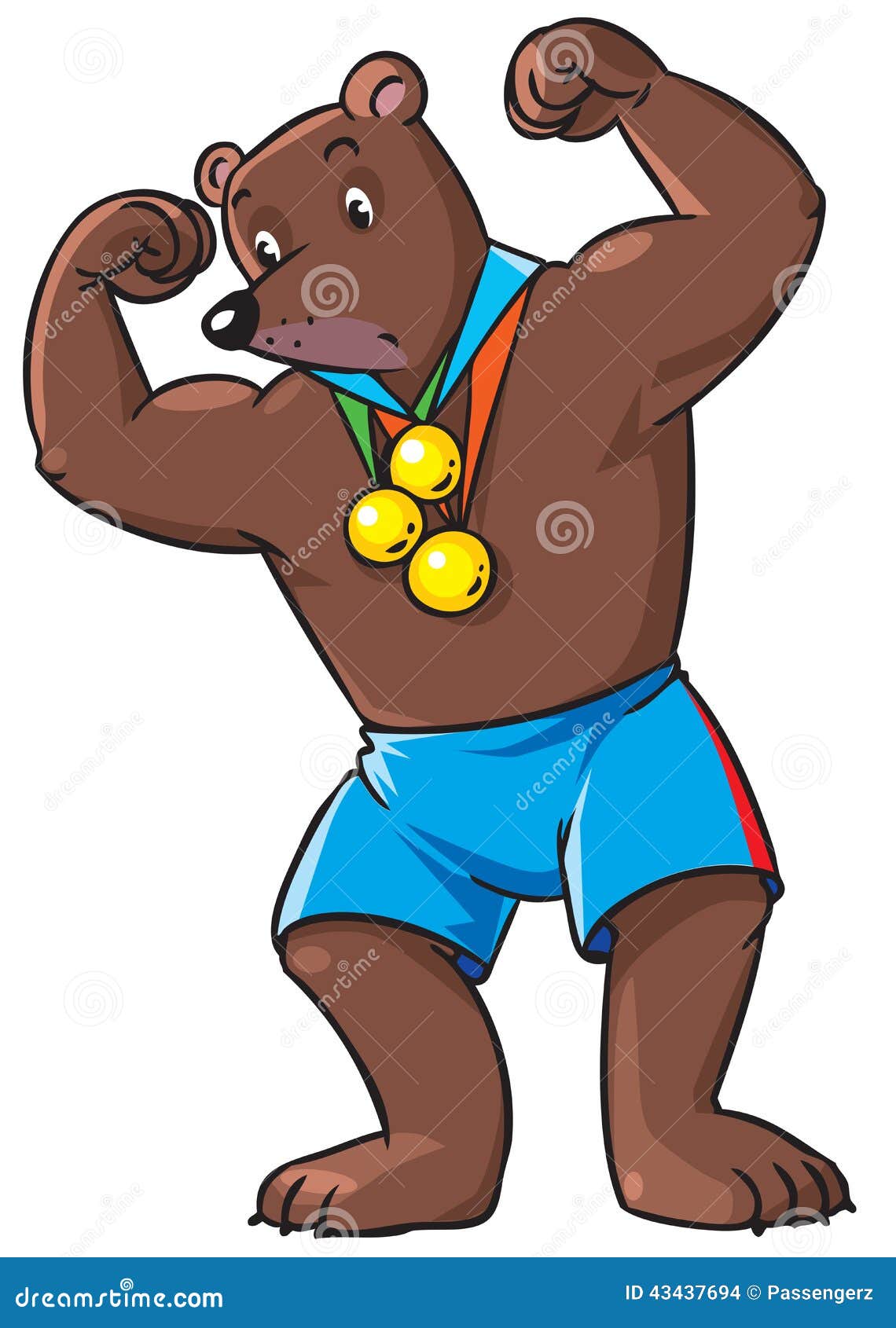 Bear-winner stock vector. Illustration of bear, strong - 43437694
