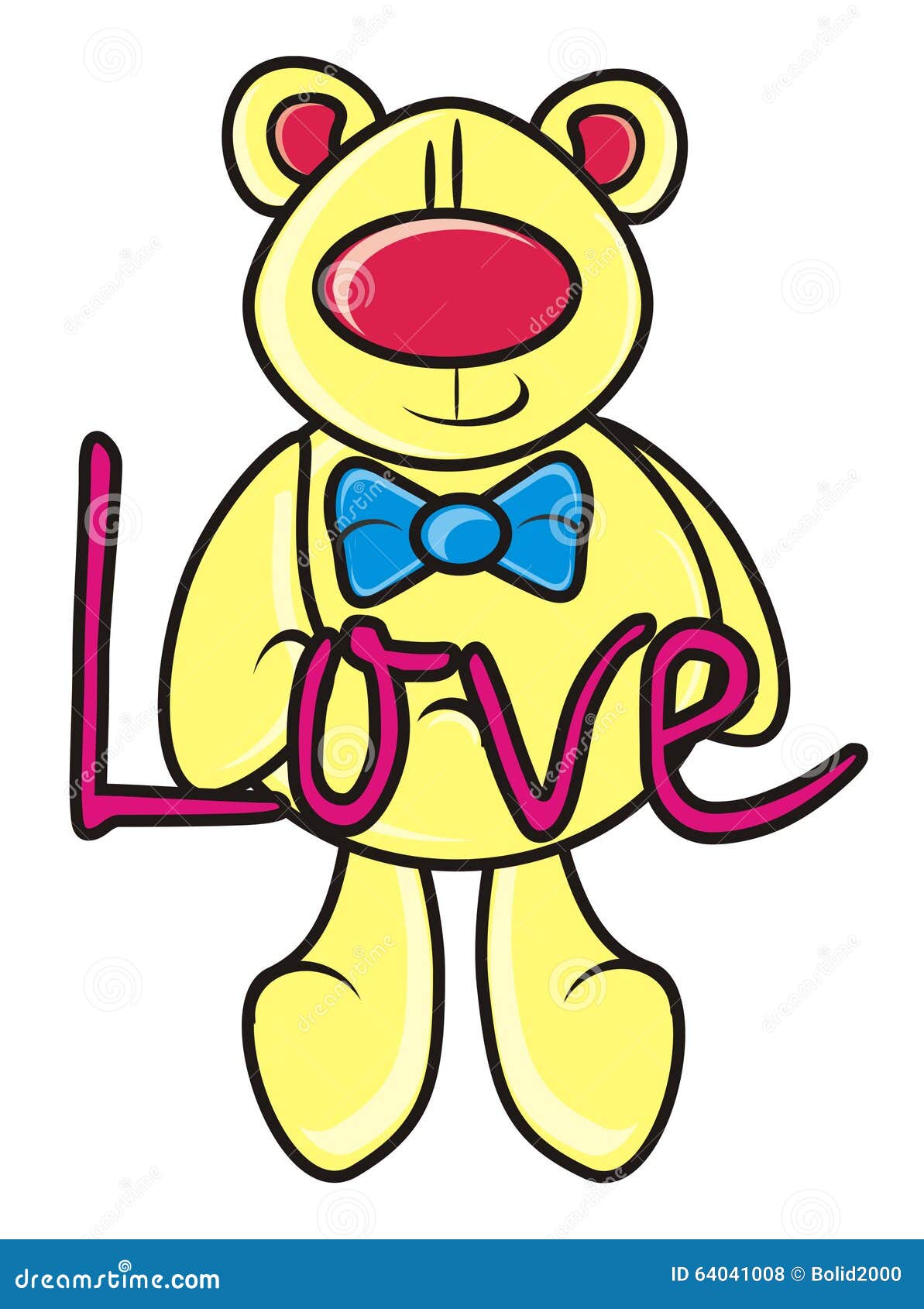 Bear with the word love stock illustration. Illustration of good - 64041008