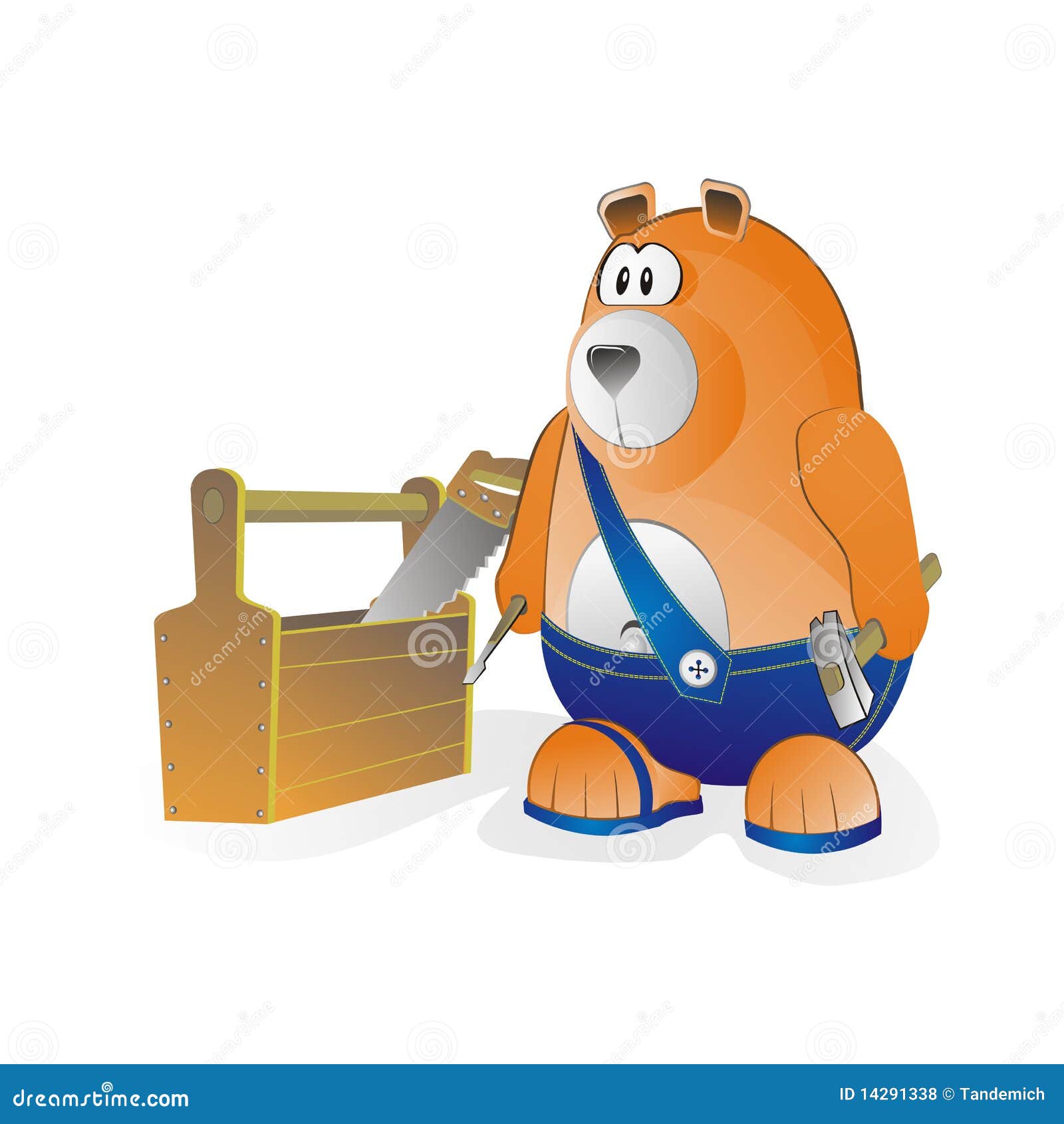 Bear worker with equipment stock illustration. Illustration of cartoon ...