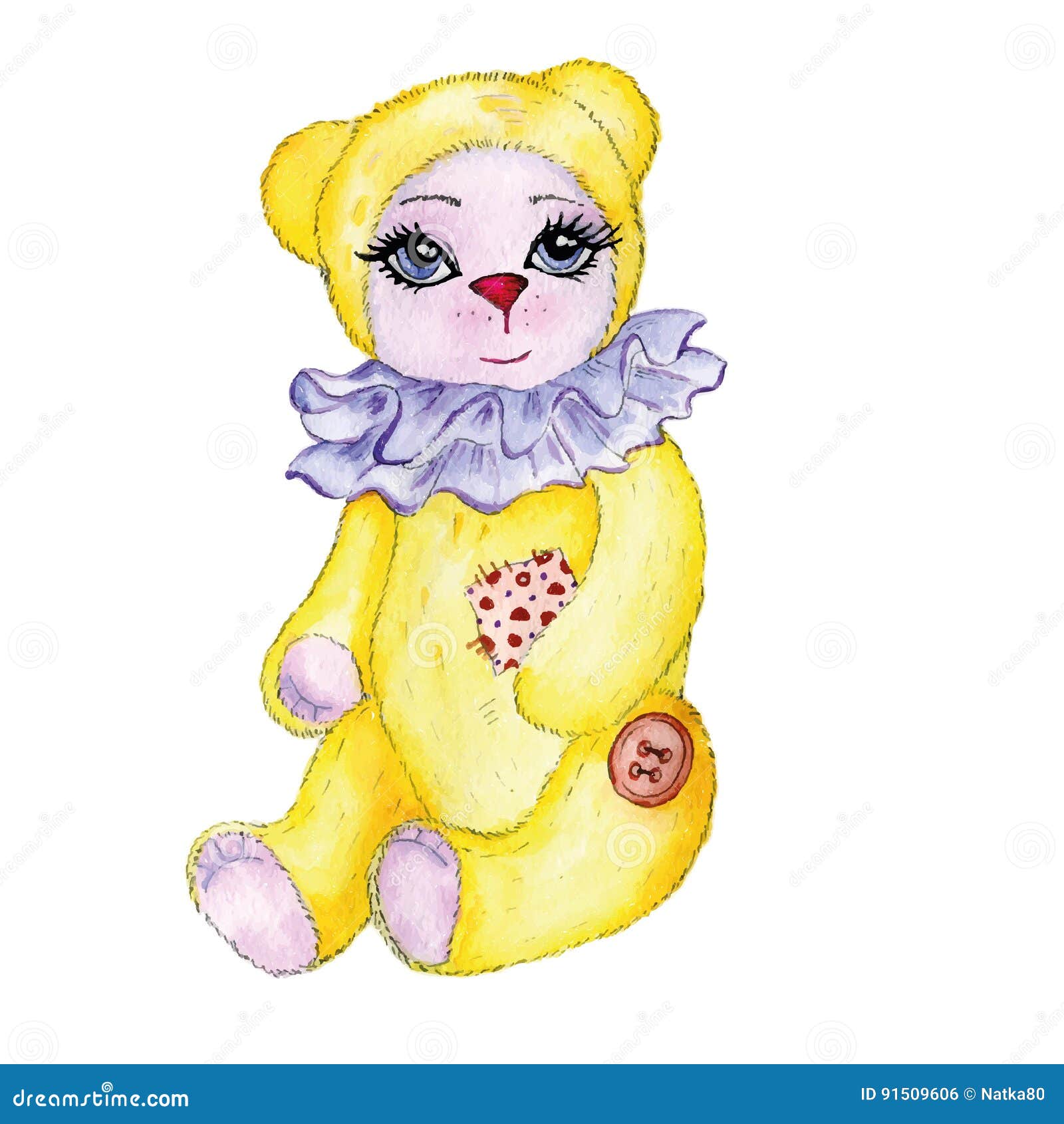 Bear Yellow Painted Watercolor Stock Vector - Illustration of artistic ...