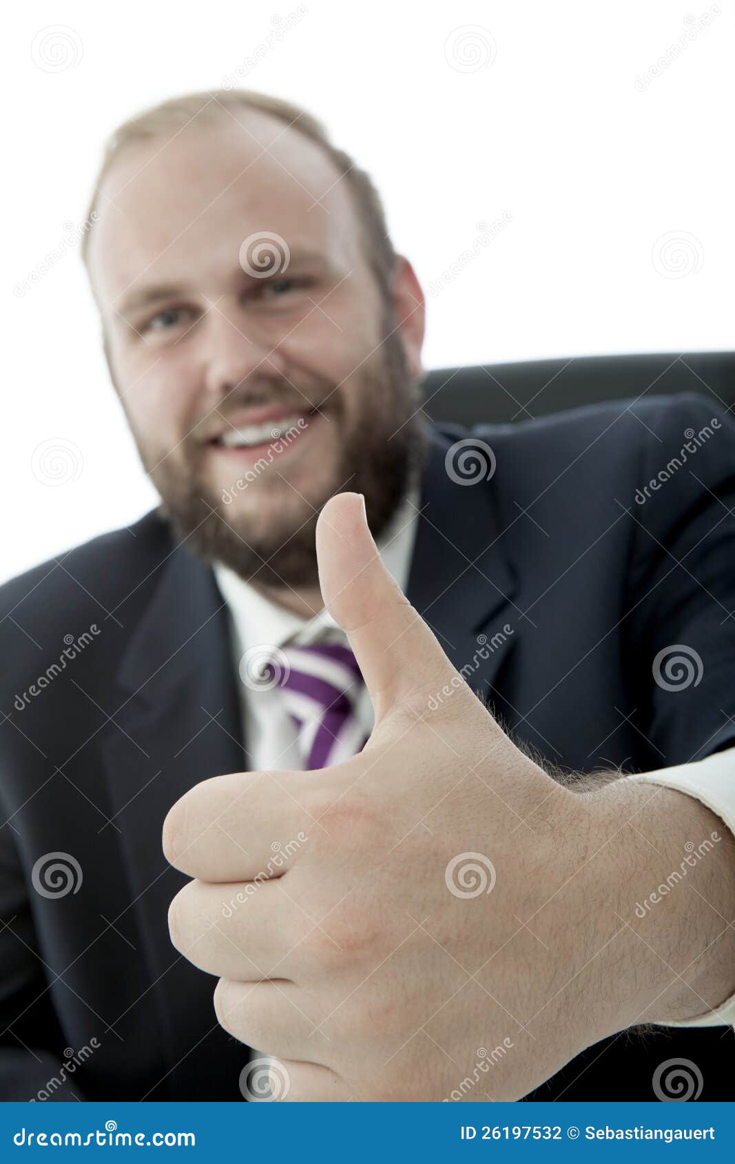 Beard Business Man Unsuspecting White Background Stock Photo - Image of ...